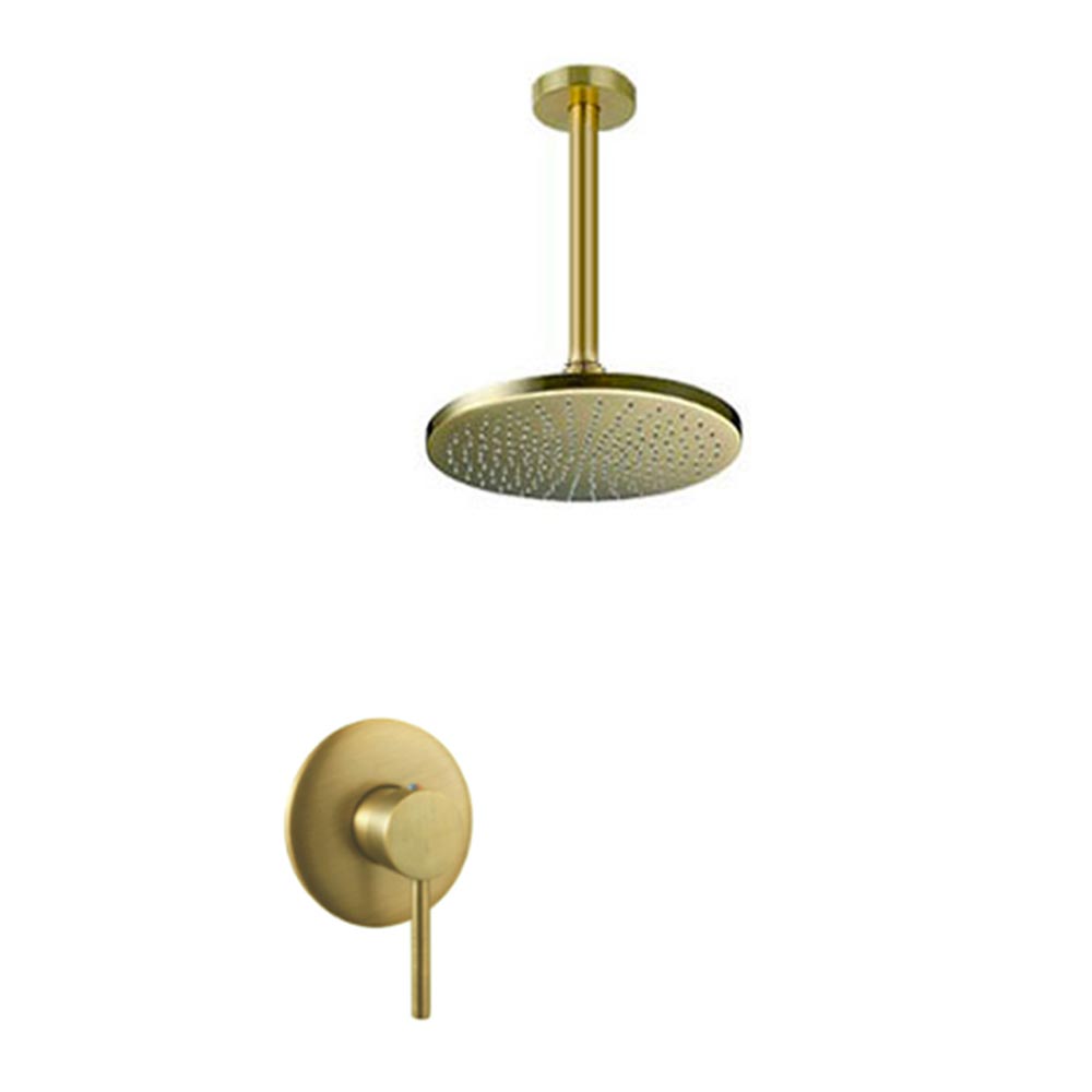 Trendy Taps Ceiling Mount Shower Head & Mixer Brushed Gold – Livecopper