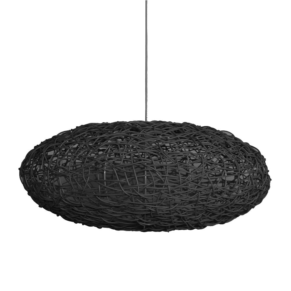 Synthetic Resin Woven Oval Eclipse Pendant - Black – Livecopper