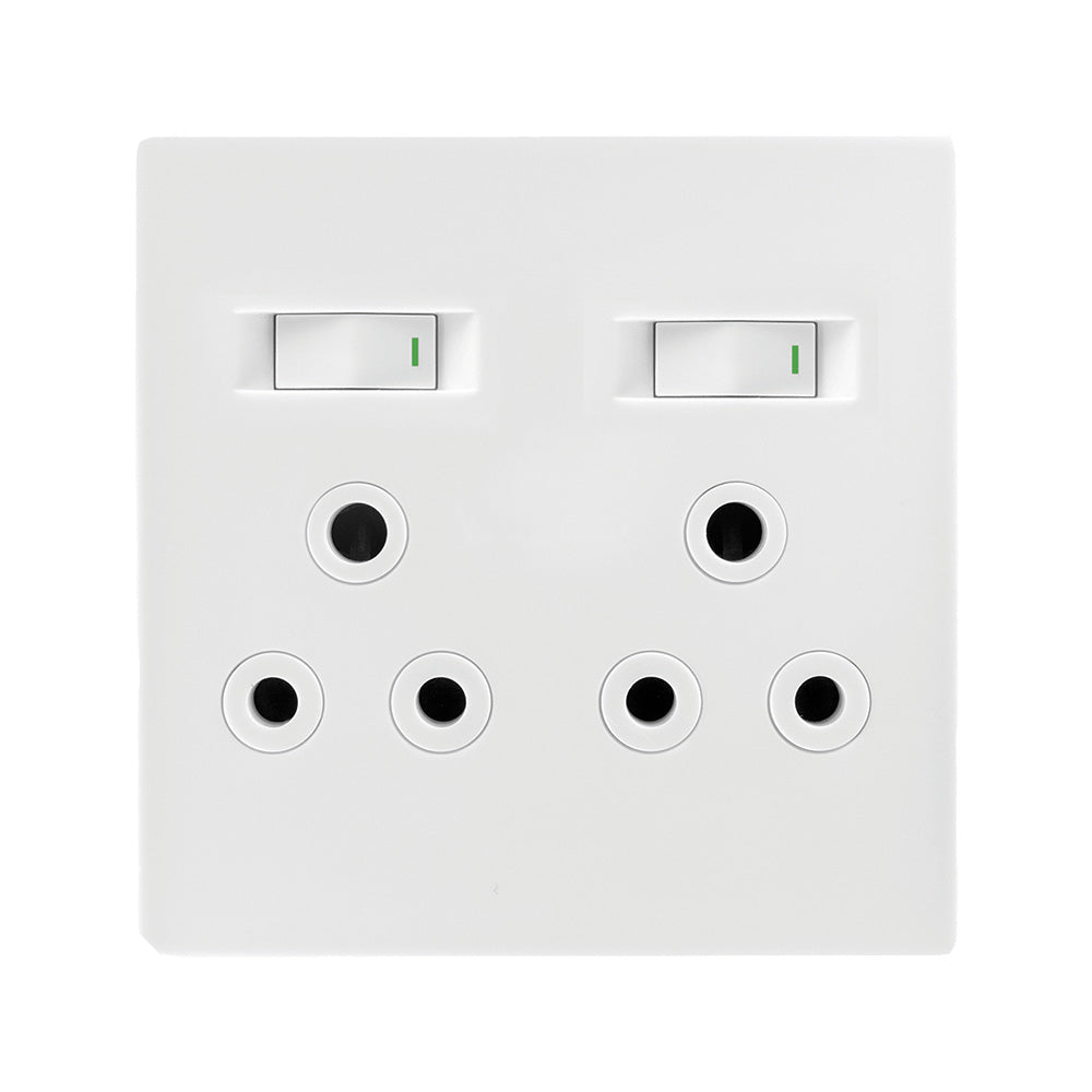 Crabtree Topaz Double RSA Socket 4 x 4 - White – Livecopper