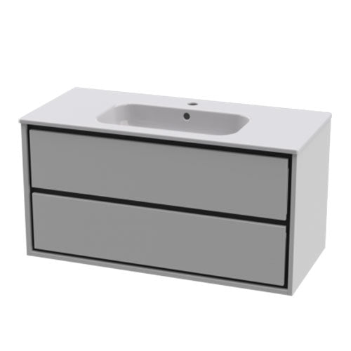 Casso Cabinets Vogue Wall Hung Unit with Victorian Basin 1000mm - Whit ...