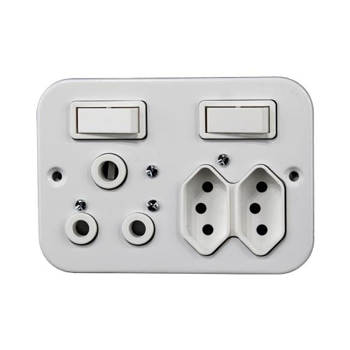 Crabtree Industrial 16A RSA Slimline Combo Socket 2 x 4 – Livecopper