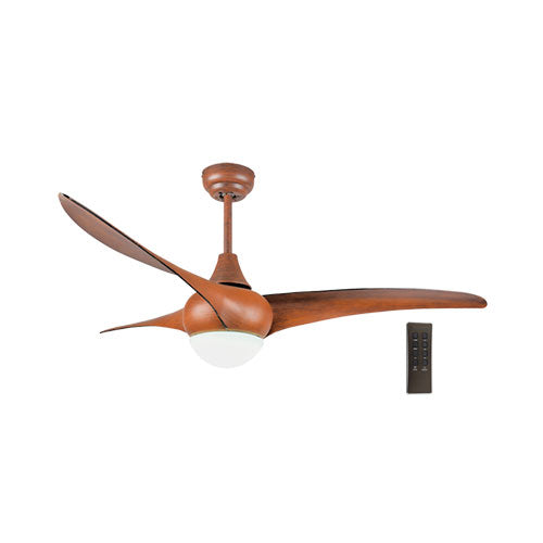 3 Blade Ceiling Fan with LED Light and Remote 1320mm - Wood Finish ...