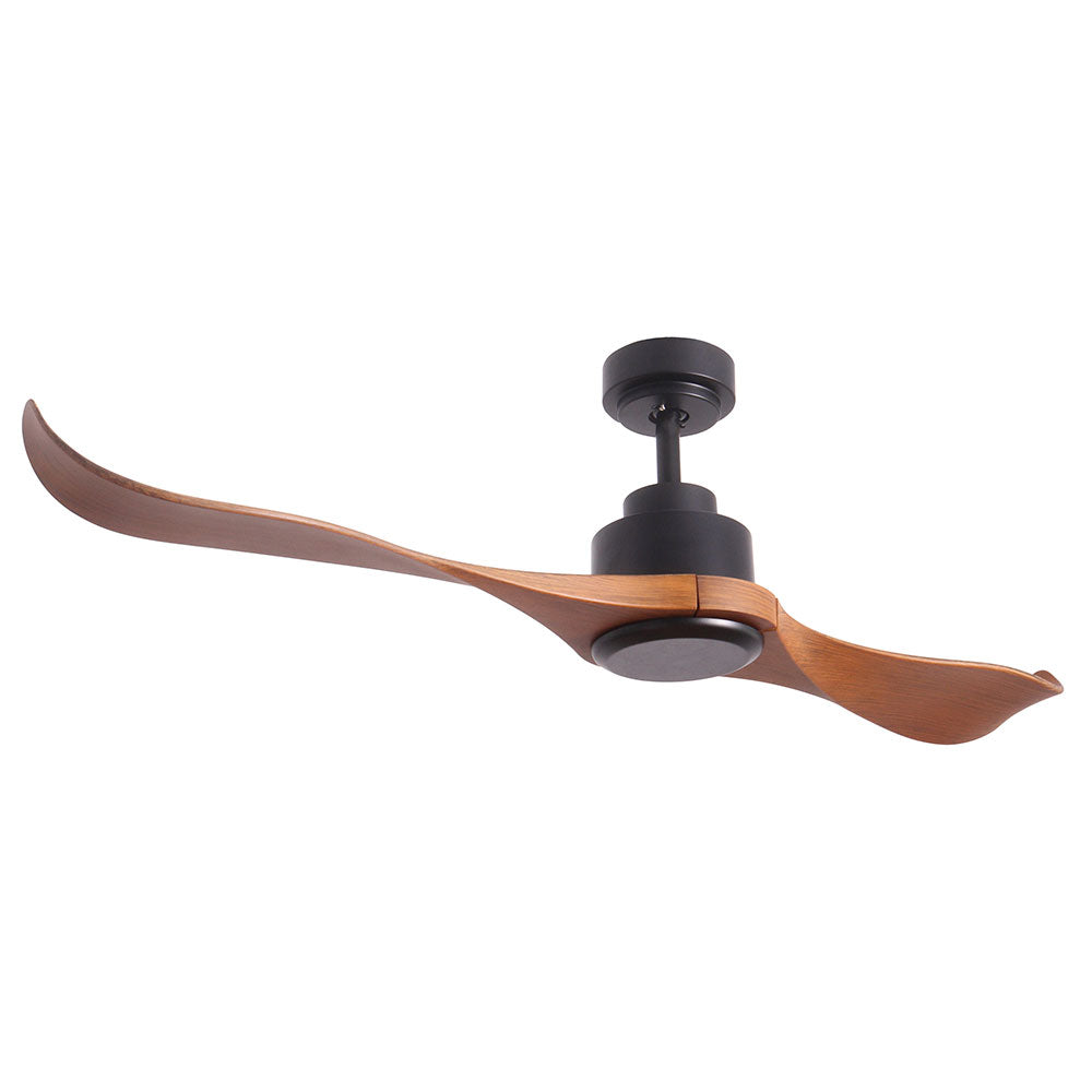 2 Blade Ceiling Fan 1320mm - Matt Black / Wood – Livecopper