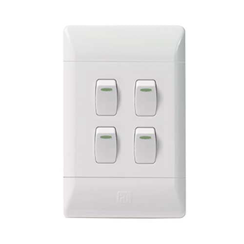 CBi PVC 4 Lever Light Switch 2 x 4 – Livecopper
