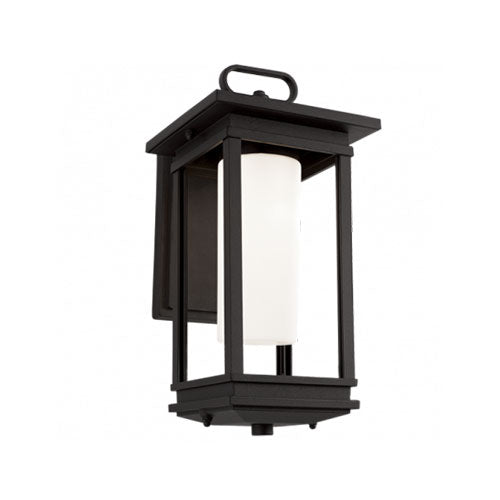 Down Facing Aluminum Lantern with Frosted Glass - Black – Livecopper