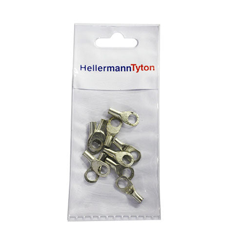HellermannTyton Standard Cable Lugs HTB46 4mm Cable Size 6mm Stud - 10 ...