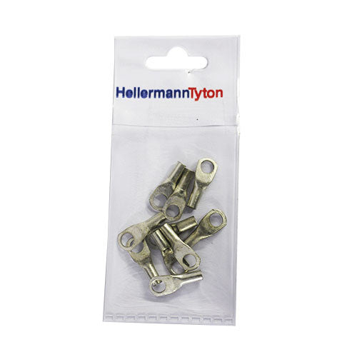 HellermannTyton Standard Cable Lugs HTB66 6mm Cable Size 6mm Stud - 10 ...