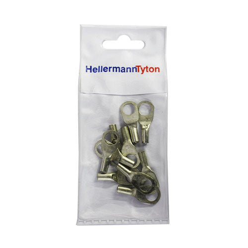 HellermannTyton Standard Cable Lugs HTB68 6mm Cable Size 8mm Stud - 10 ...