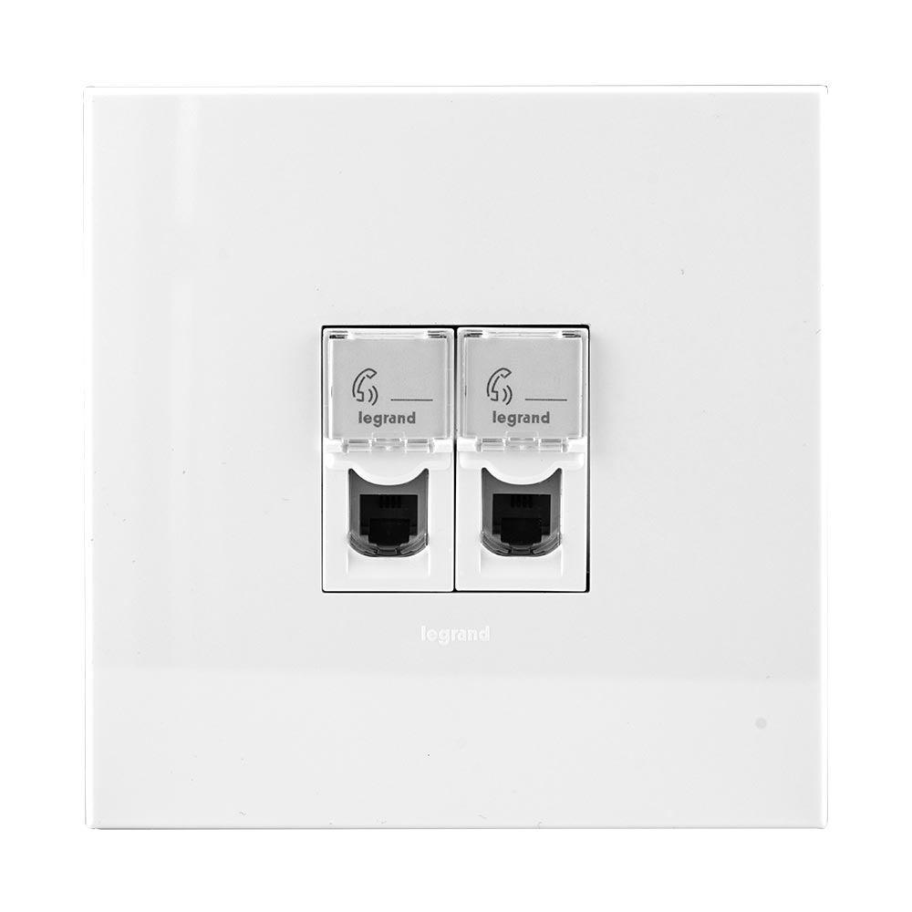 Legrand Arteor Double Telephone Socket 4 x 4 (PDT44WWH / PDT44MM ...