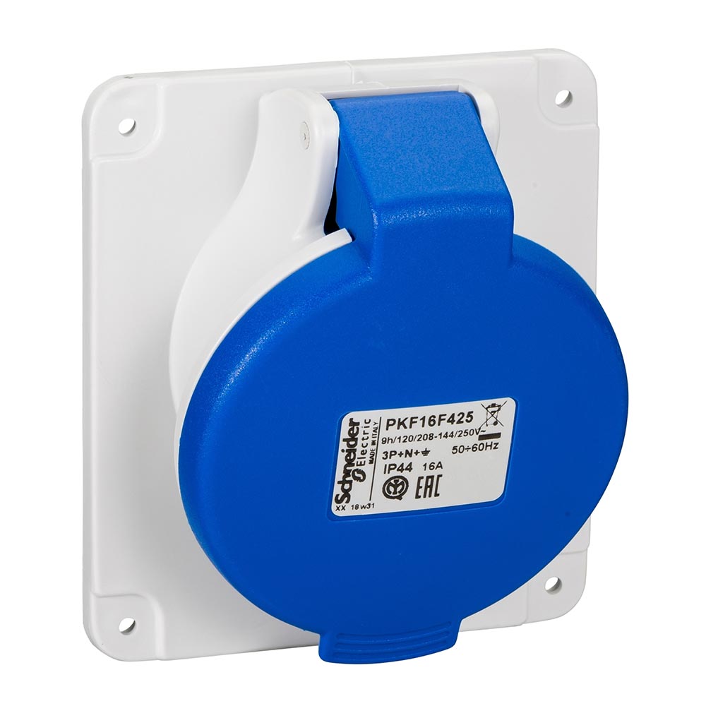 Schneider Electric Pratika 5 Pin Industrial Panel Mounted Angled Socke ...