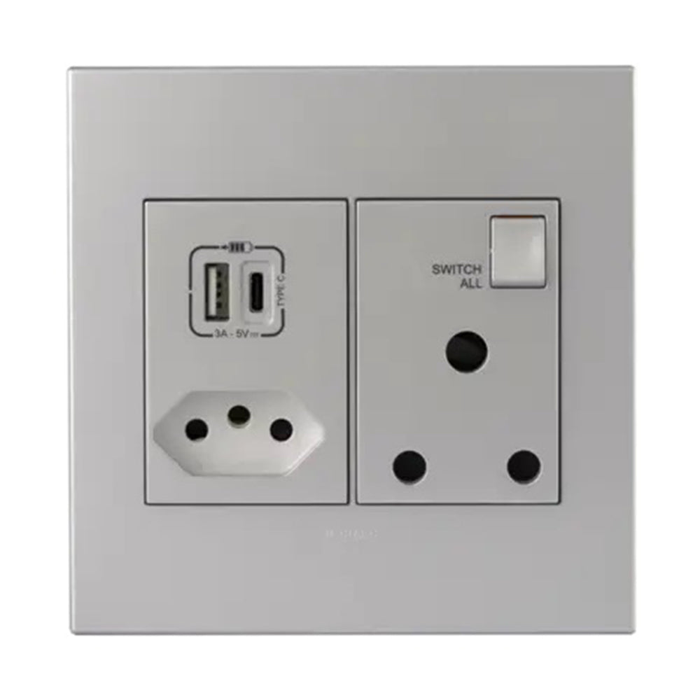 Legrand Arteor USB Combo Socket 4x4 PMONU44WWH | Livecopper