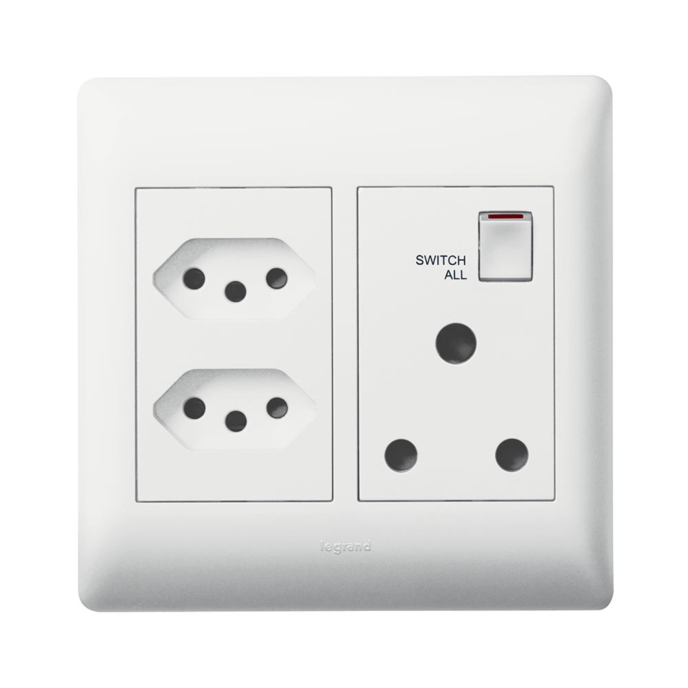 Legrand Ysalis RSA 2 Slimline Socket 4 x 4 (PY701025WHT / PY701325BLK ...