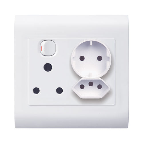 Lesco Pipelli RSA Slimline Schuko Combo Socket 4 x 4 – Livecopper