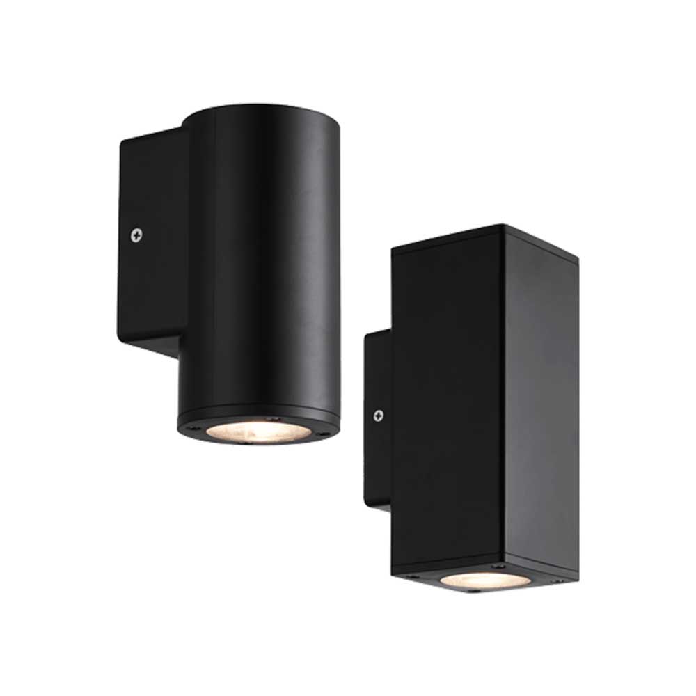 PioLED Sylo UP&DOWN Round Wall Fixture GU10 - Matt Black – Livecopper