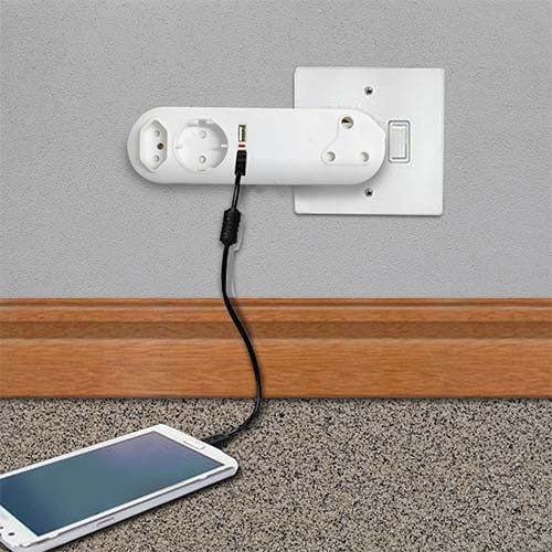 Selectrix Adaptor RSA Slimline Schuko 2 USB - White – Livecopper