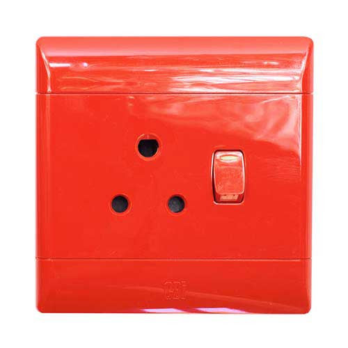 CBi PVC Single Switched Dedicated Socket 4 x 4 - Red – Livecopper